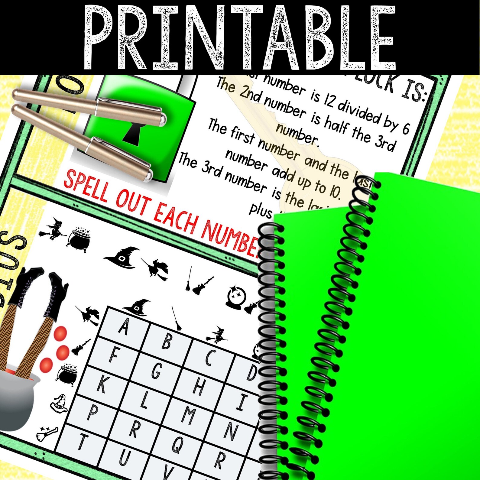 Halloween Escape Room for Kids, Printable Party Game, Witches Brew ...