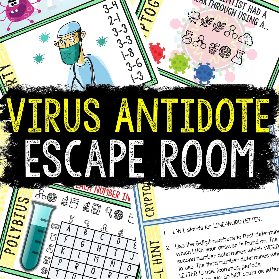 Escape Room for Kids - Printable Party Game – Virus Antidote Escape ...