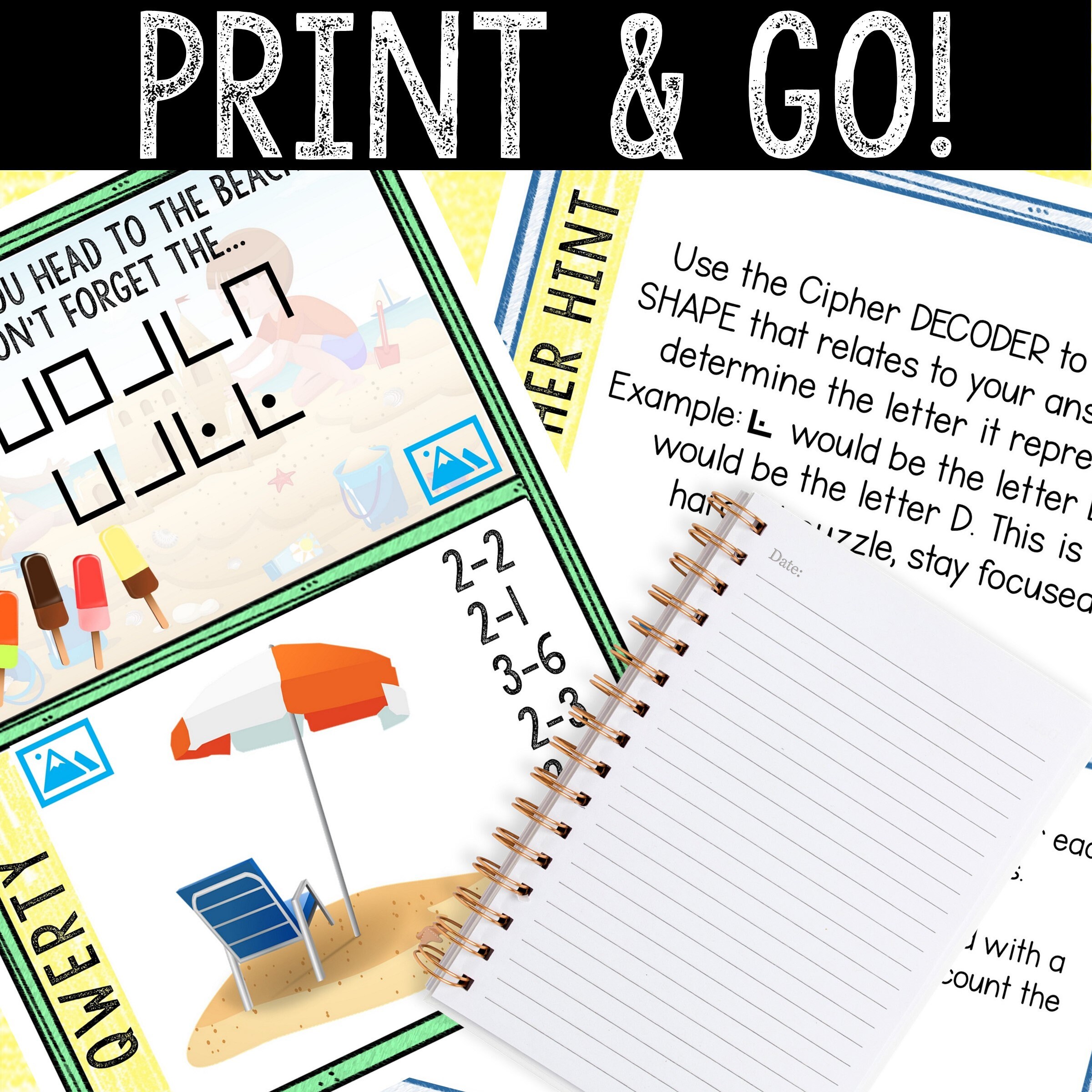 Escape Room for Kids - Printable Party Game – Summer Break Escape Room ...