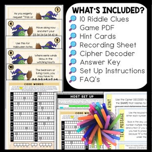 Halloween Scavenger Hunt for Kids With Escape Room Puzzles, Printable ...