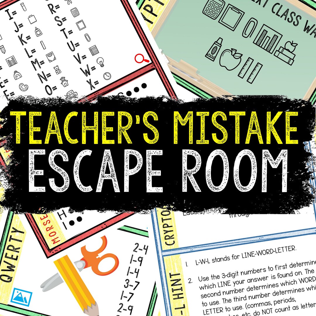 Escape Room for Kids - DIY Printable Game – Teacher's Mistake Escape ...