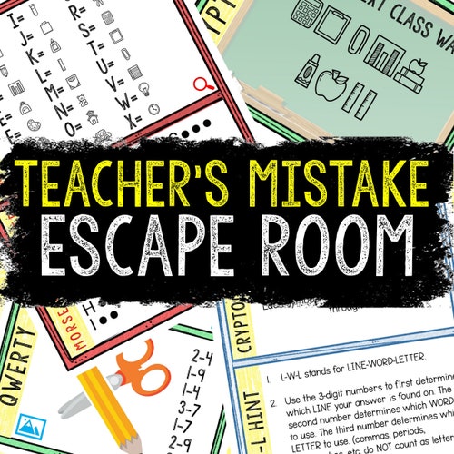 Kids Escape Room Game Printable School Escape DIY Party - Etsy
