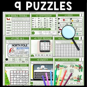 Christmas Escape Room for Kids, Printable Party Game, Cipher Puzzles ...