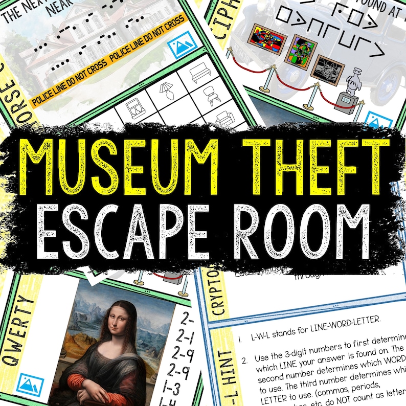 Escape Room for Kids Printable Party Game Museum Theft - Etsy