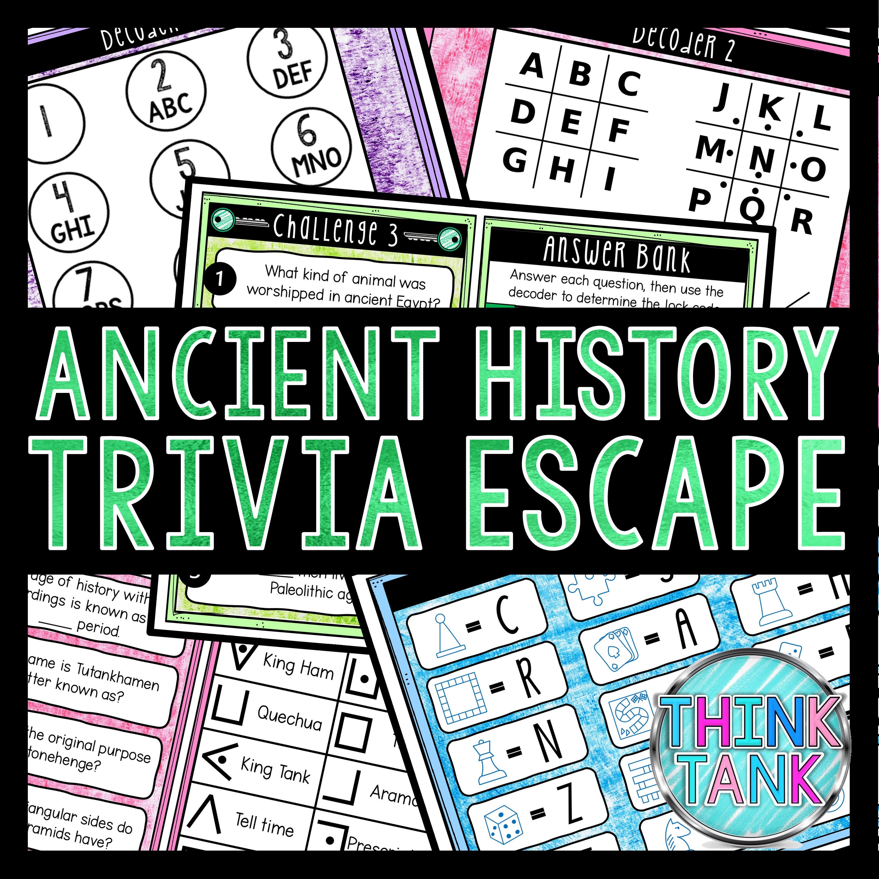 Ancient History Trivia Game Escape Room for Kids Printable - Etsy