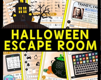 Halloween Escape Room printable Kit includes Party - Etsy