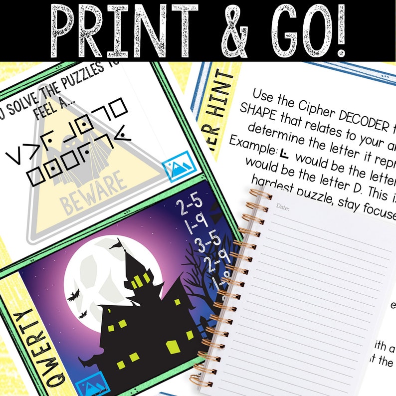 Halloween Escape Room for Kids, Printable Party Game, Ghost House ...
