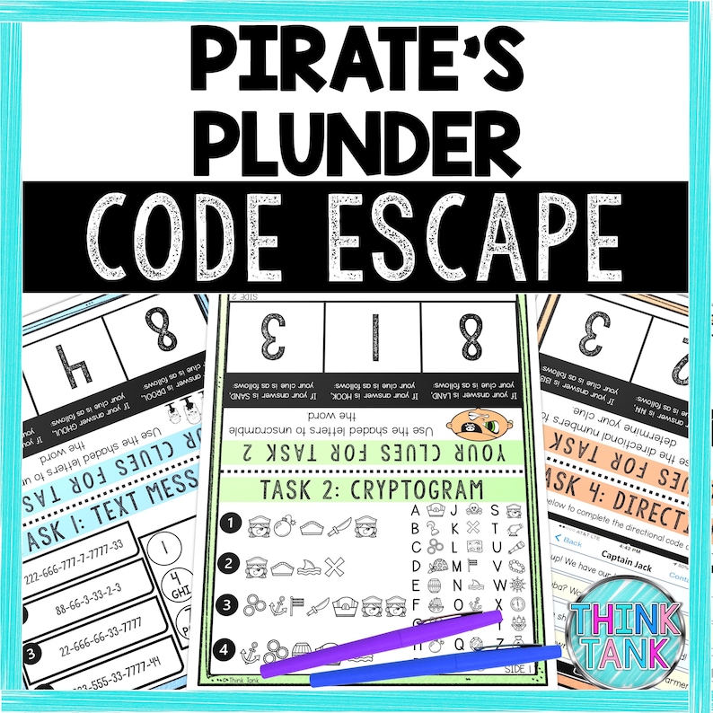 Pirate's Plunder Escape Room Code for Kids - Printable Party Game ...
