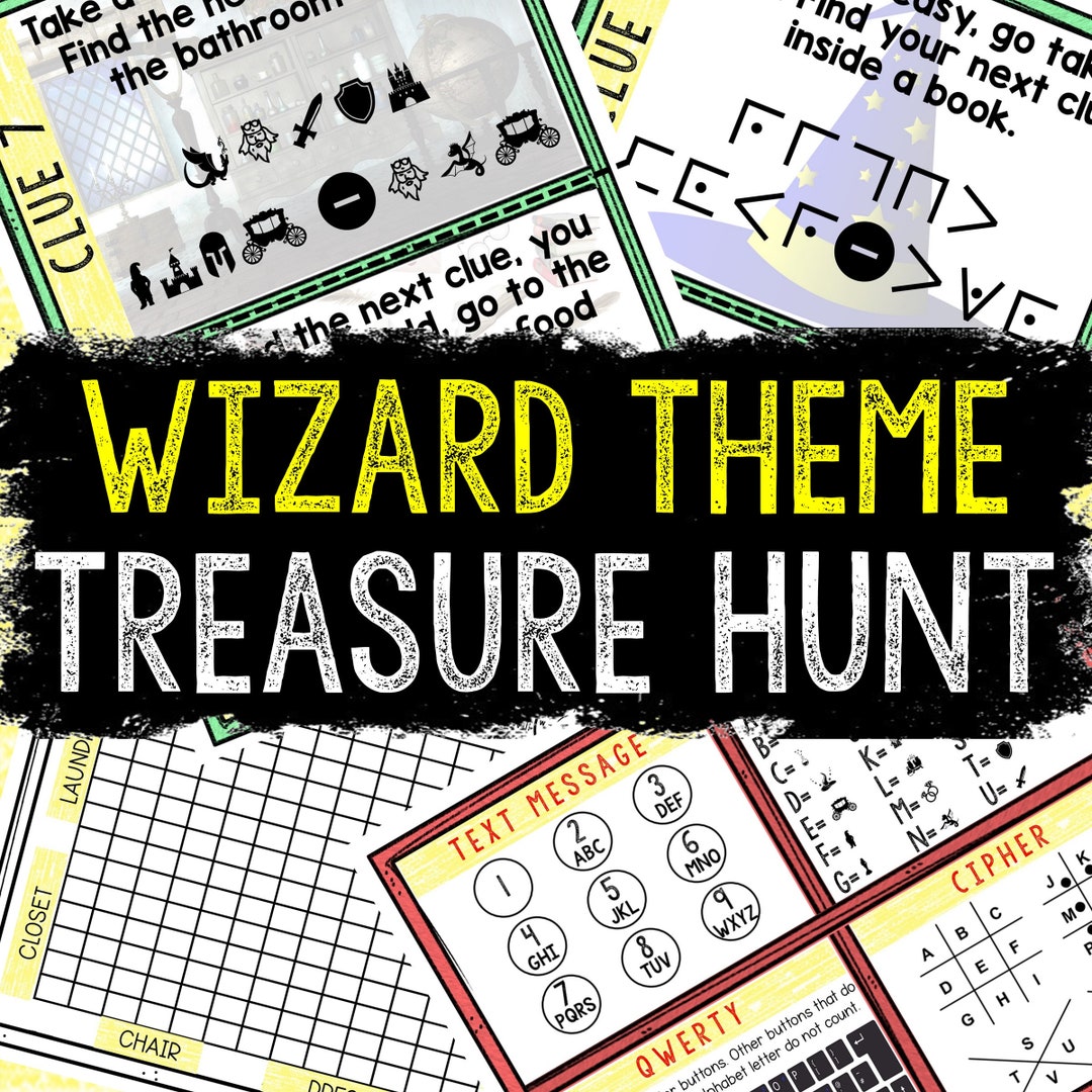 Wizard Theme Treasure Hunt for Kids - Printable Puzzle Game - Indoor ...