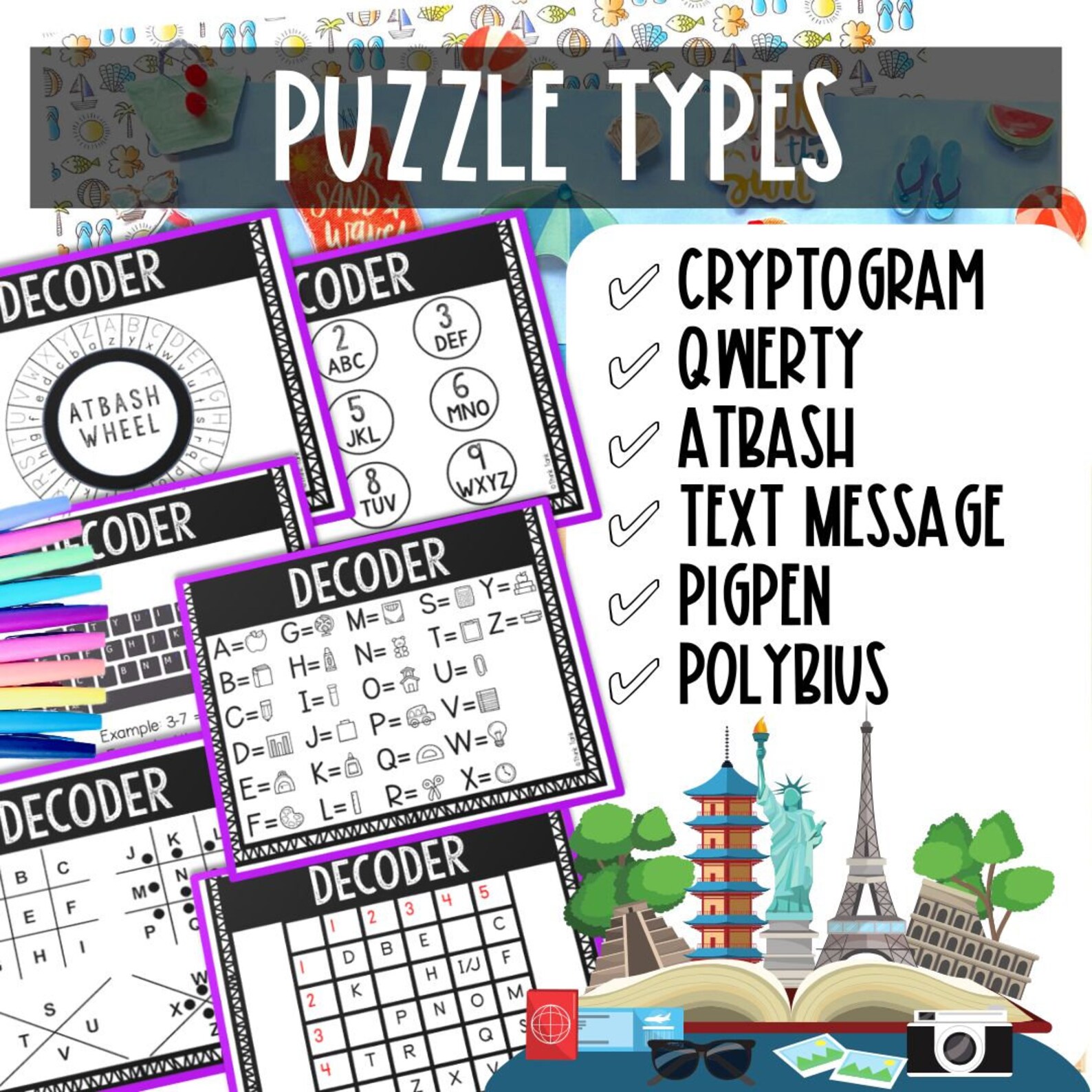 St. Augustine City Scape, Trivia Game, Escape Room for Kids, Printable ...