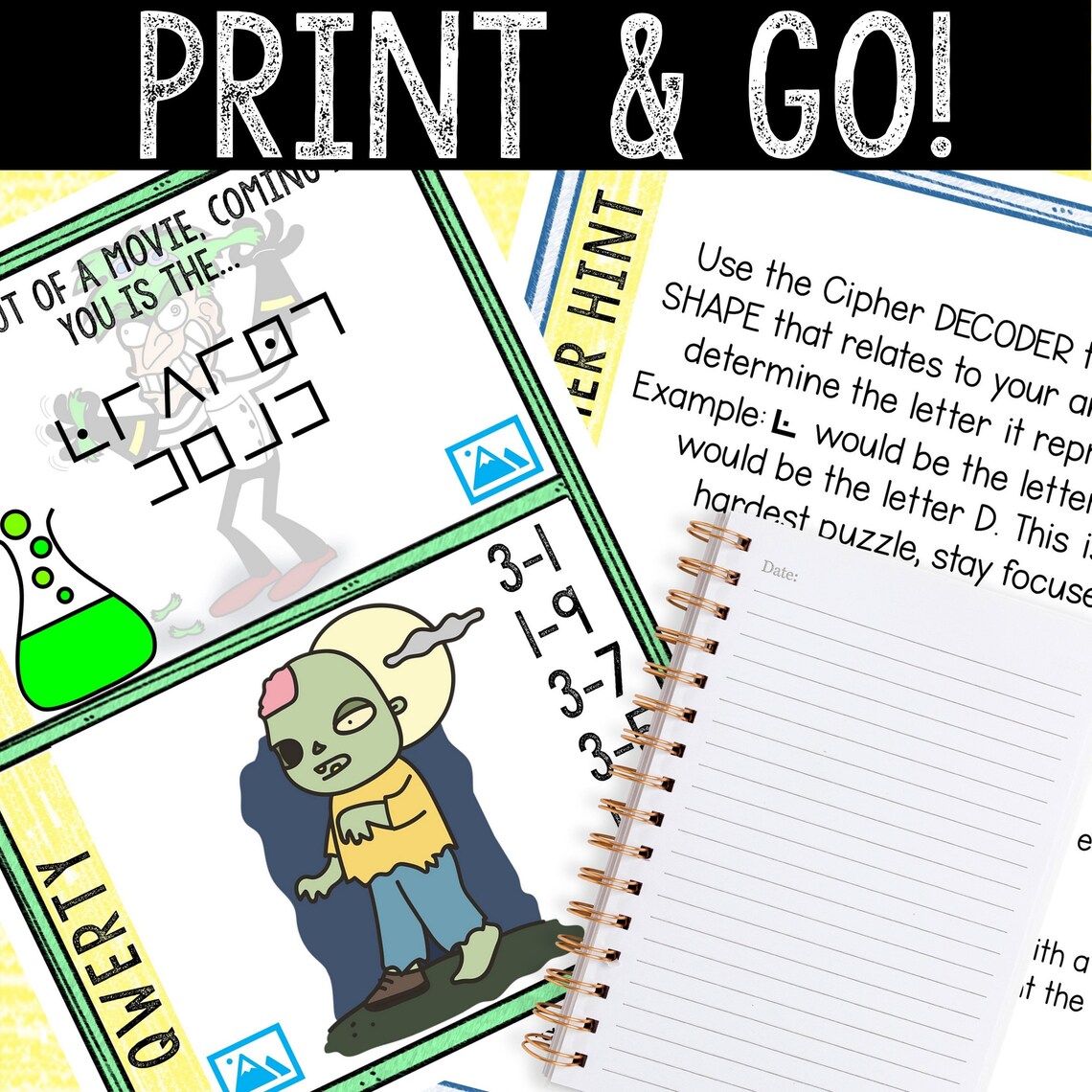 Escape Room for Kids Printable Party Game Zombies Escape | Etsy