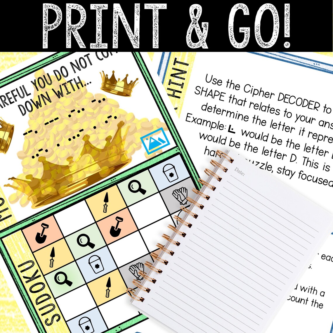 Escape Room for Kids Printable Party Game Gold Mine Escape | Etsy