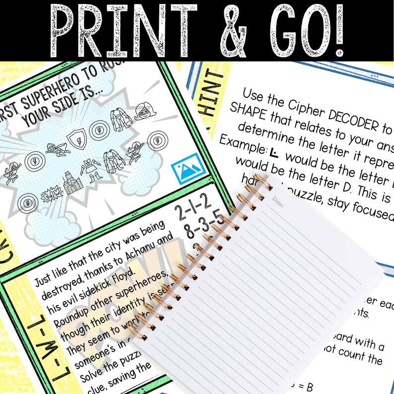 Escape Room for Kids Printable Party Game Superhero Escape | Etsy