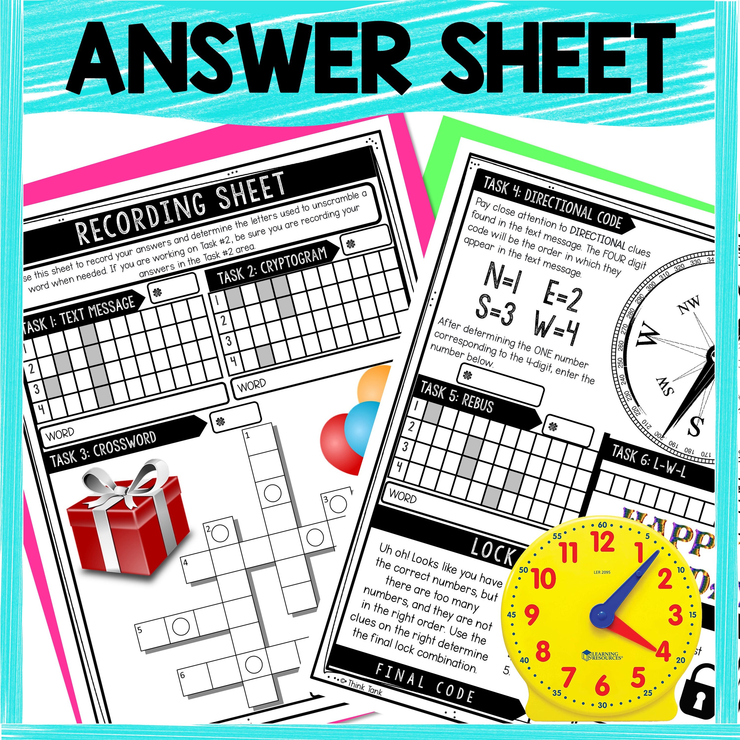 Birthday Present Escape Room Code for Kids - Printable Party Game ...