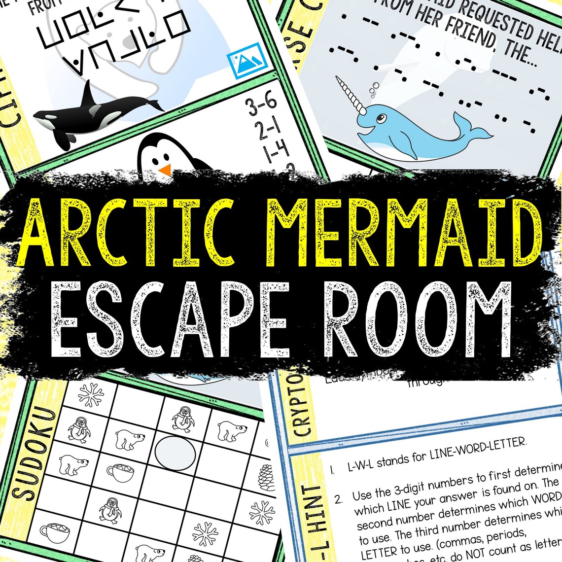 Escape Room for Kids Printable Party Game Arctic Mermaid - Etsy