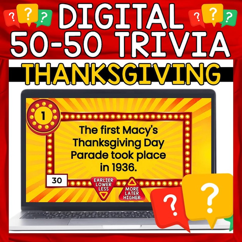 Virtual Trivia Game, Thanksgiving, Digital Quiz Game, Powerpoint ...