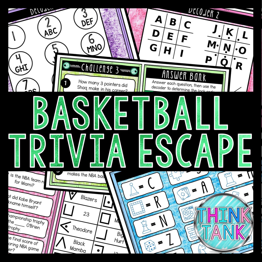 Basketball Trivia Game - Escape Room for Kids - Printable Party Game ...