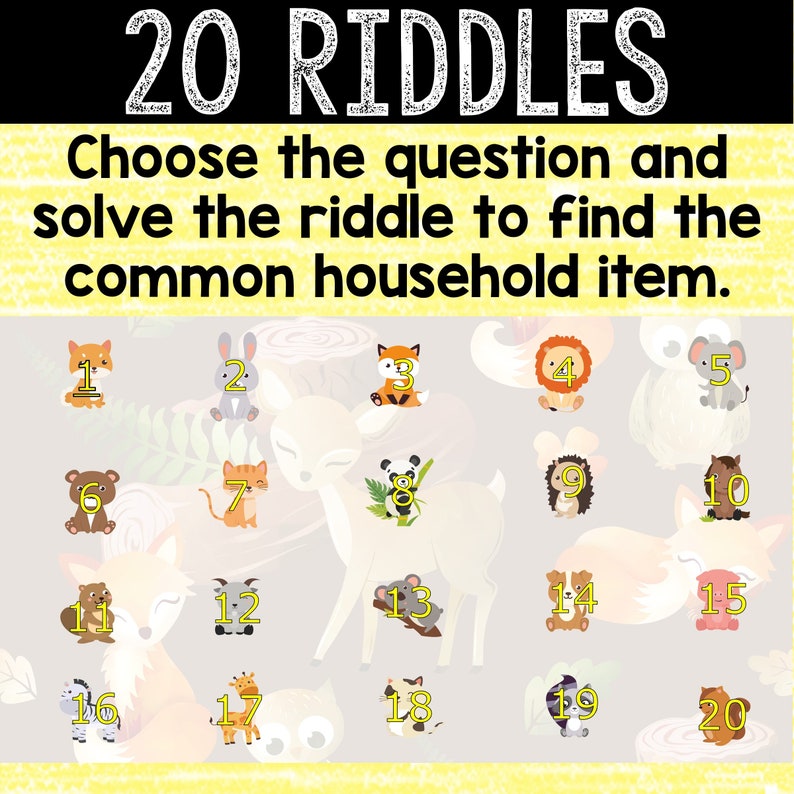 Animals Virtual Scavenger Hunt for Kids Digital Party Game - Etsy