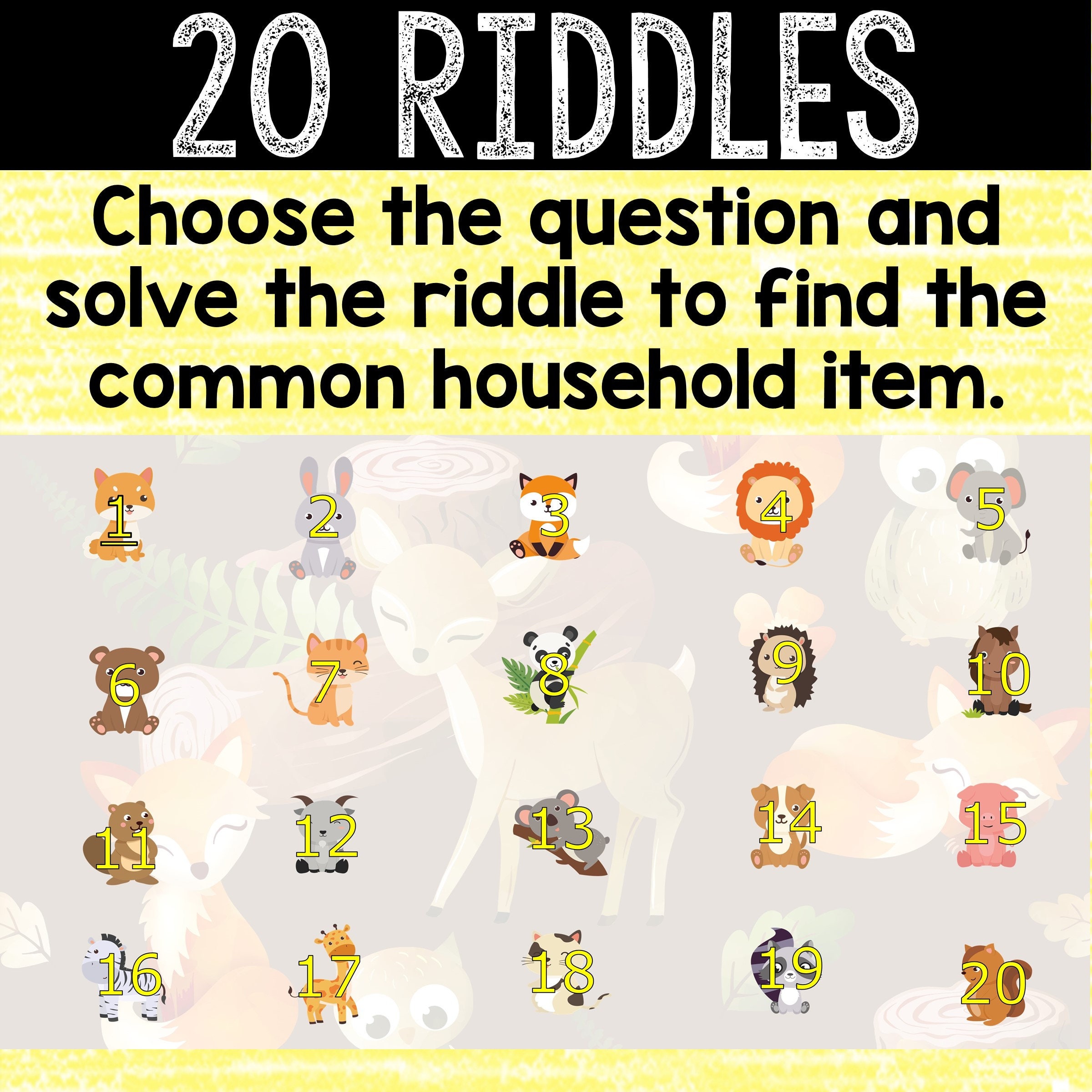 Animals Virtual Scavenger Hunt for Kids Digital Party Game - Etsy