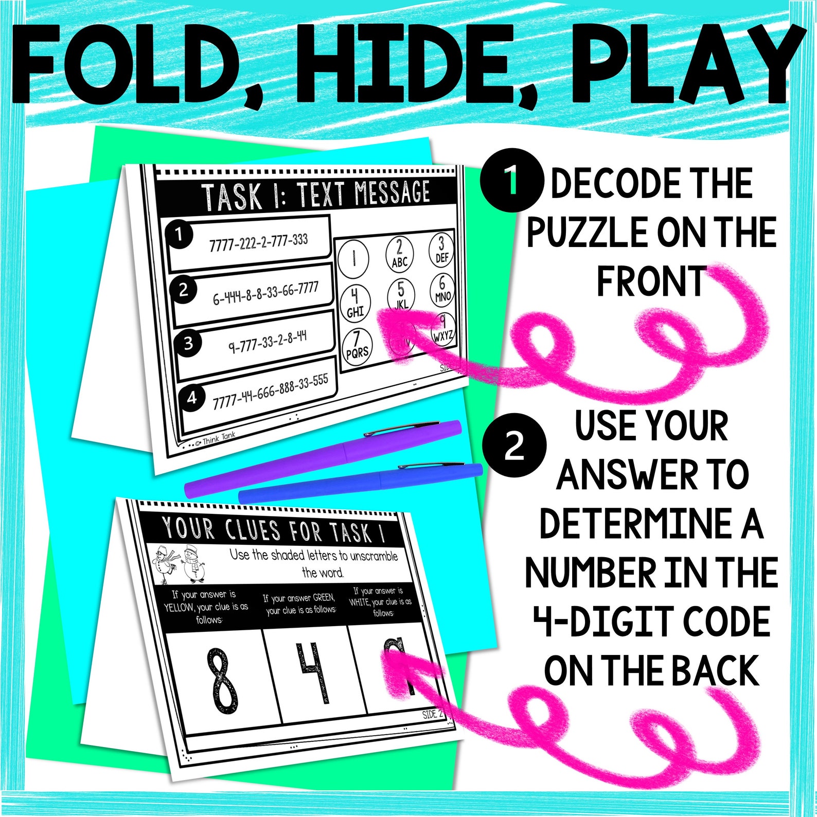 Winter Break Escape Room Code for Kids Printable Party Game Birthday ...