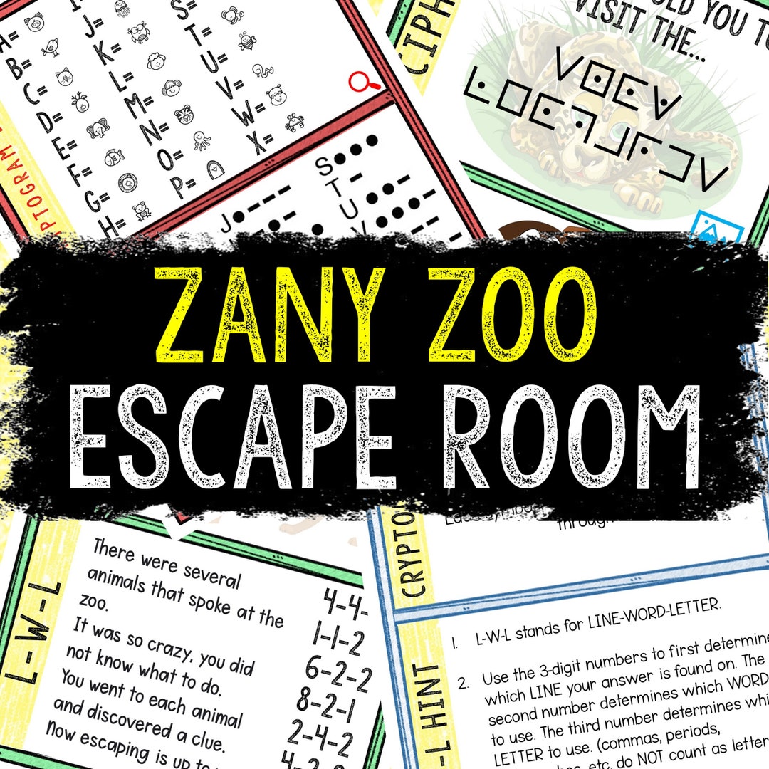 Escape Room for Kids - DIY Printable Game – Zany Zoo Escape Room Kit ...