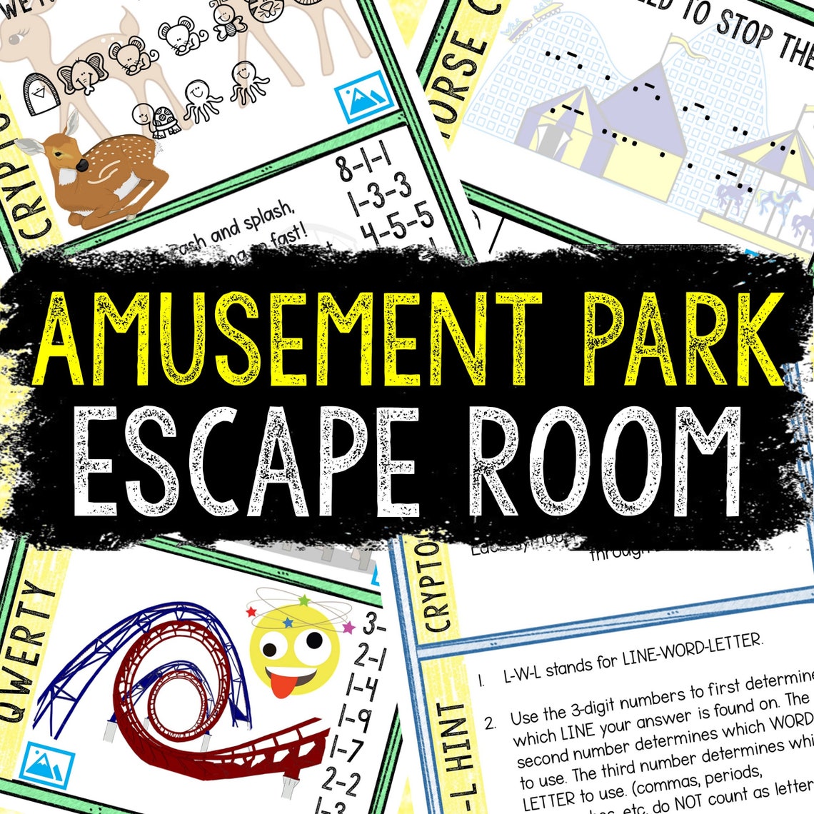 Escape Room for Kids Printable Party Game Amusement Park - Etsy