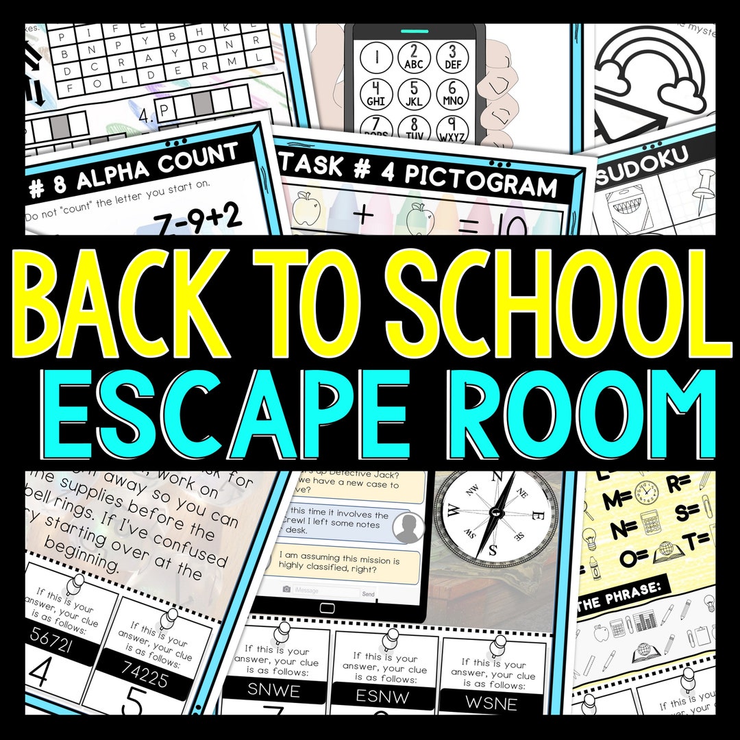 Back to School Escape Room for Kids - Printable Party Game - Kids ...