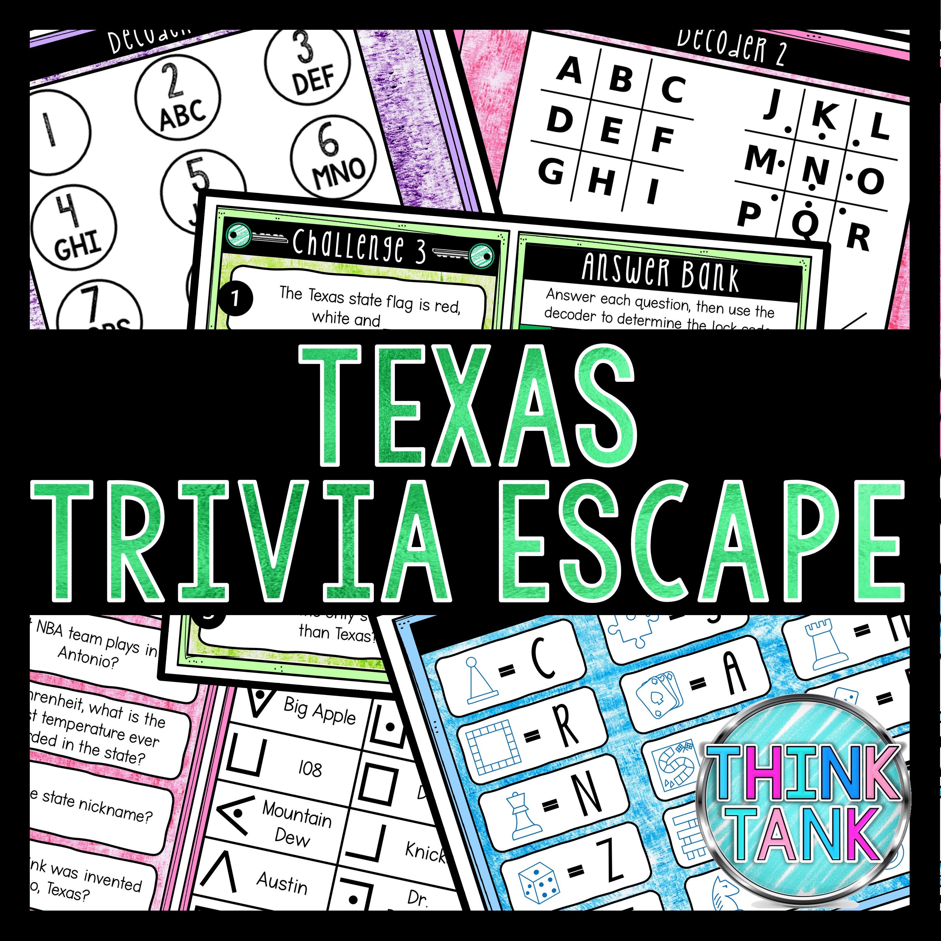 Texas Trivia Game Escape Room for Kids Printable Party - Etsy