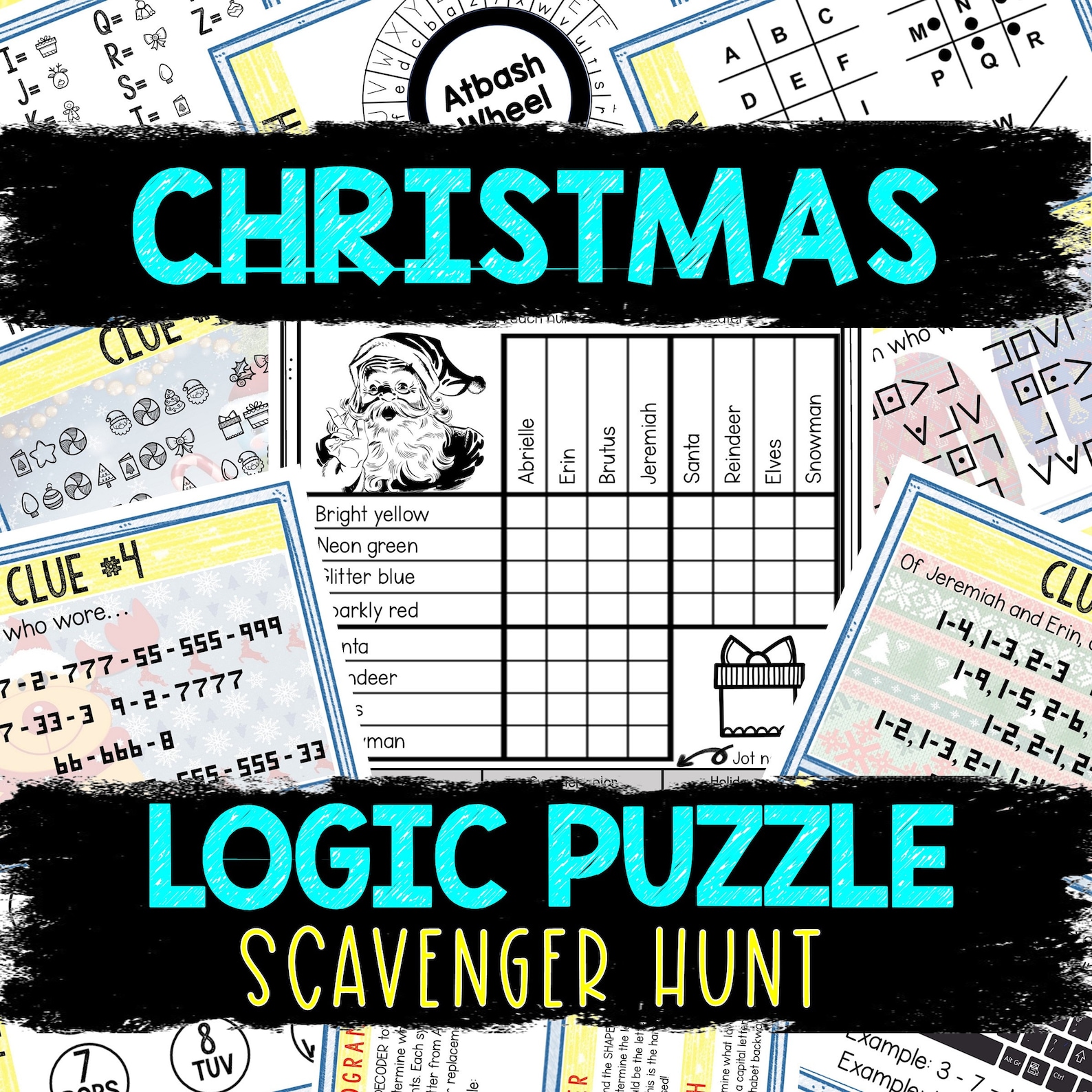Christmas Logic Puzzle Scavenger Hunt Game for Kids Party - Etsy