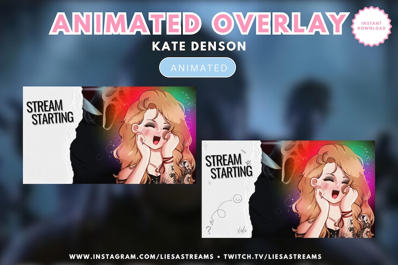 Kate Denson X Ghostface Animated Stream Overlay | Dbd Starting Scene ...