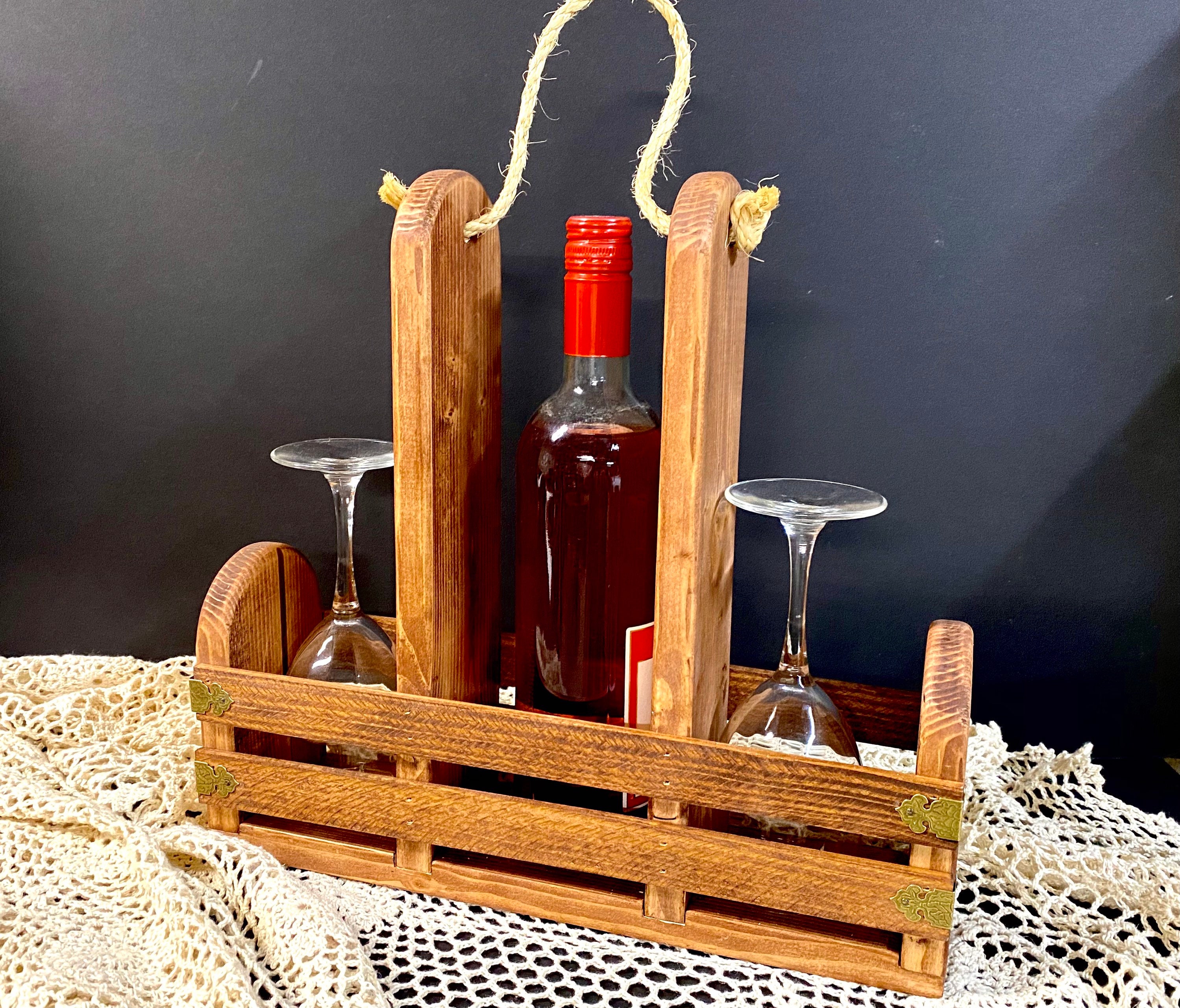 Wine Caddy Valentine Special Wine Caddy. for Wine Lovers. Handcrafted ...