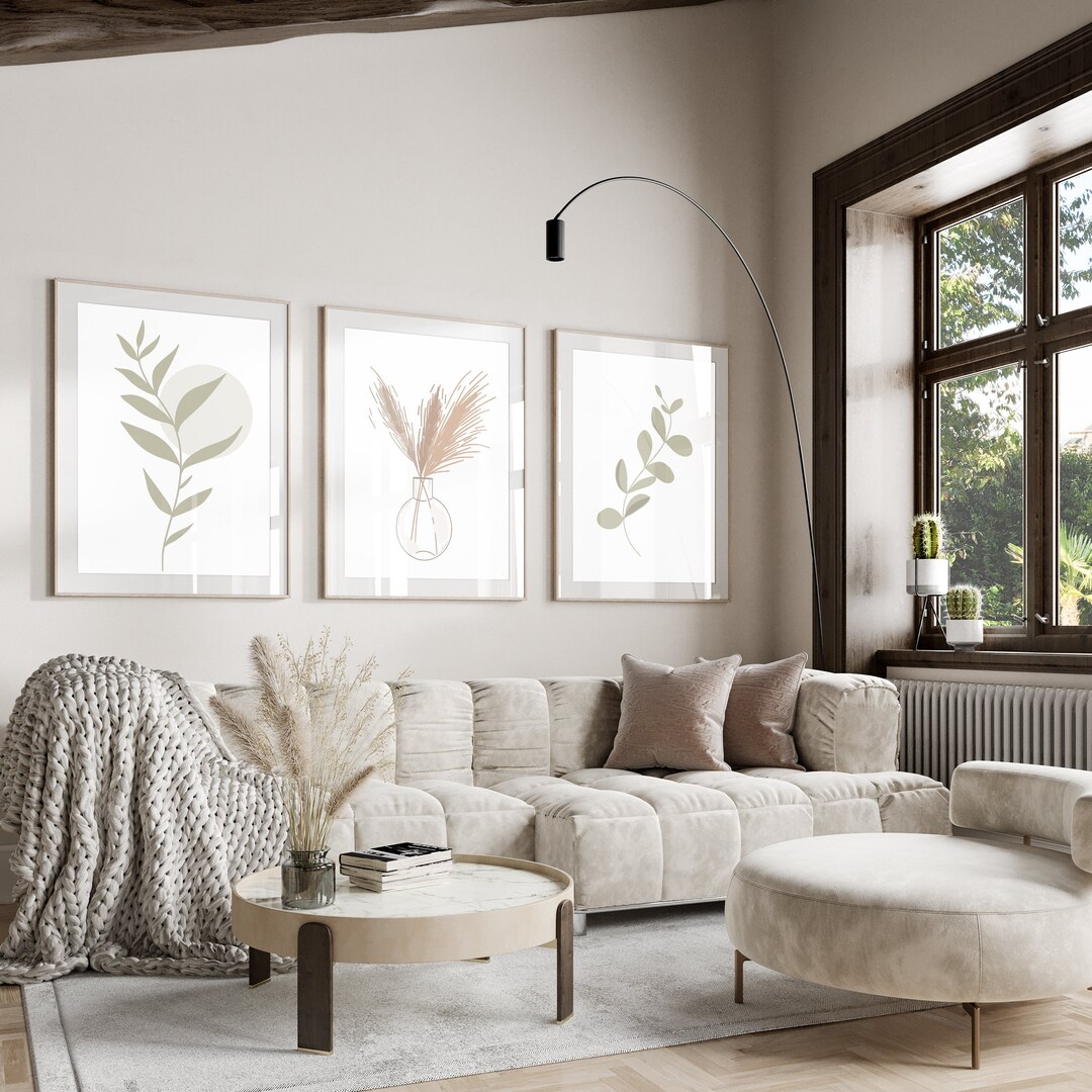 Neutral Wall Prints,botanical Wall Prints, Bedroom Wall Boho Cream ...