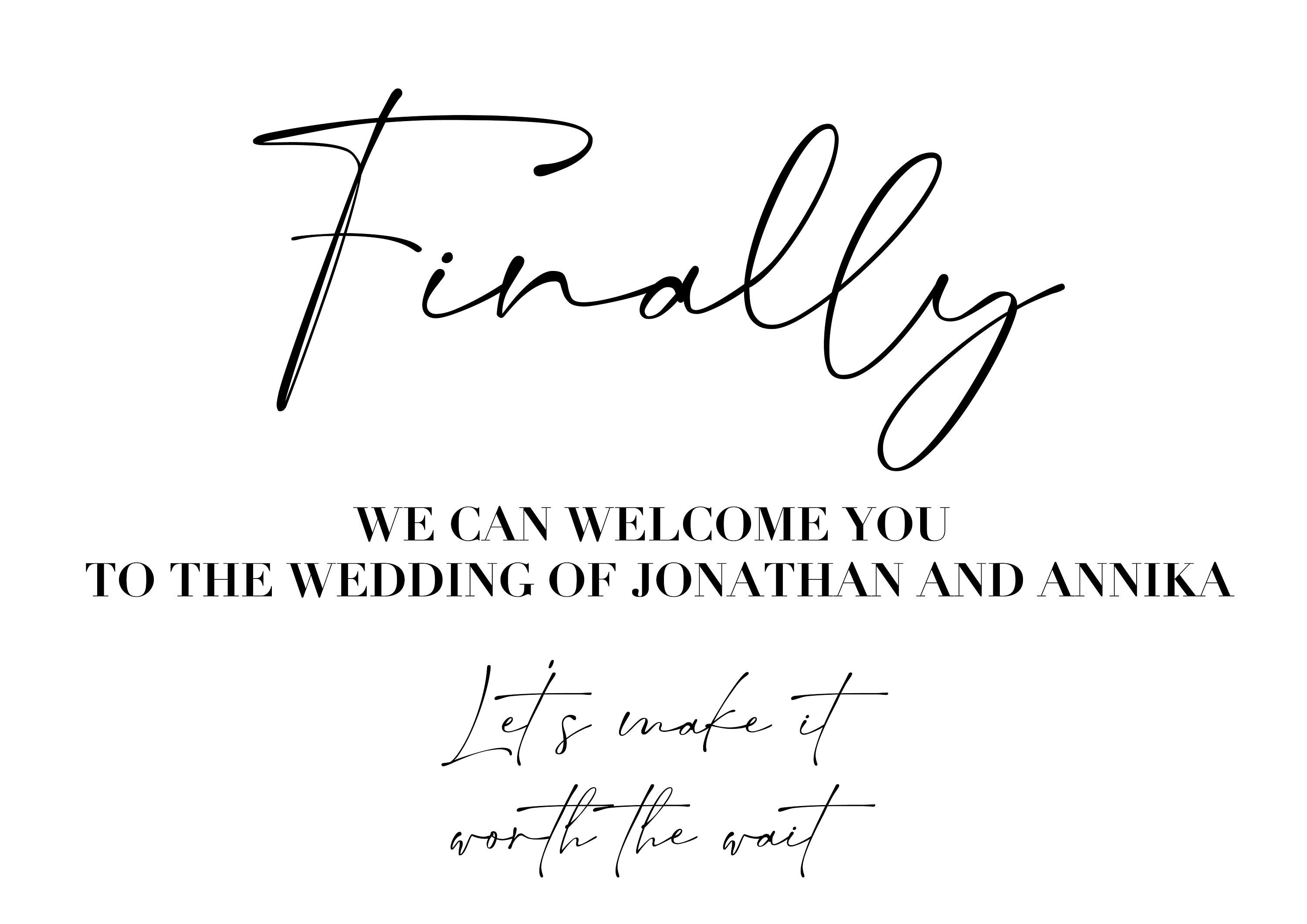 Finally Wedding Welcome Sign, Delayed, Married, Welcome Sign, We Waited ...