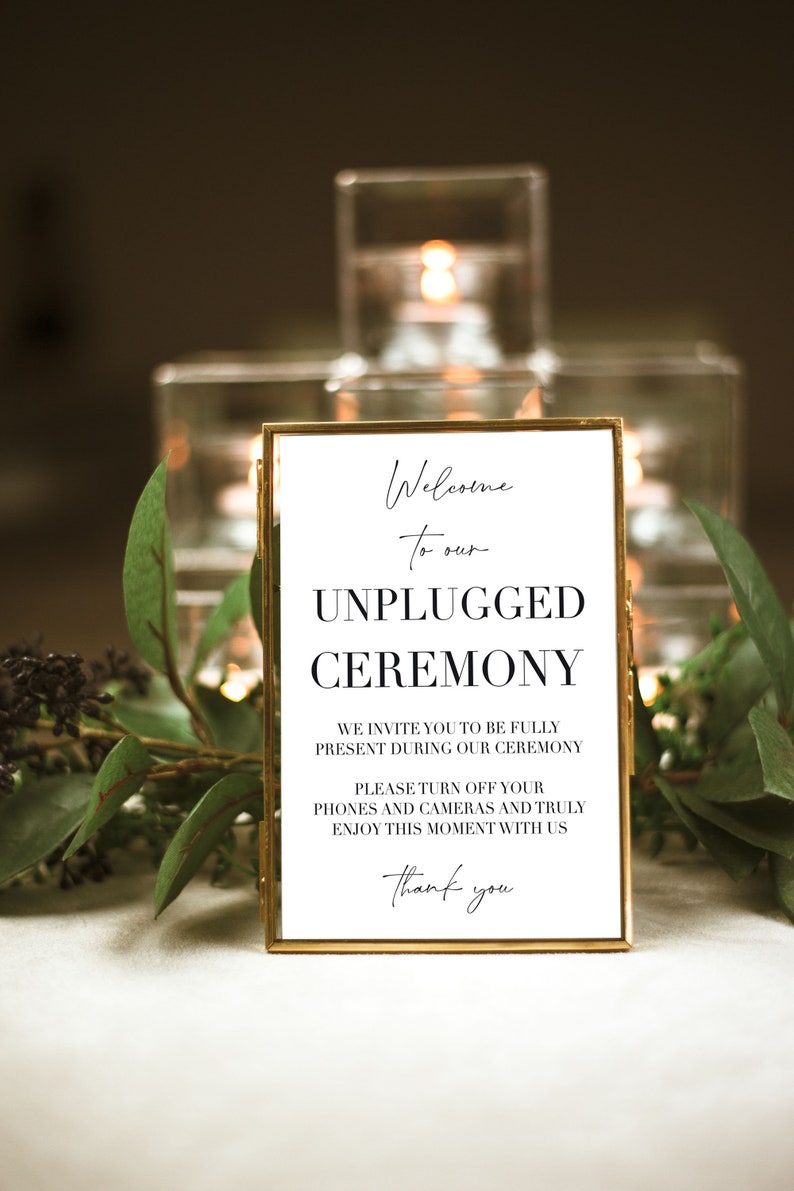 Unplugged Ceremony Sign for Those Special Occasions-turn off Phones ...