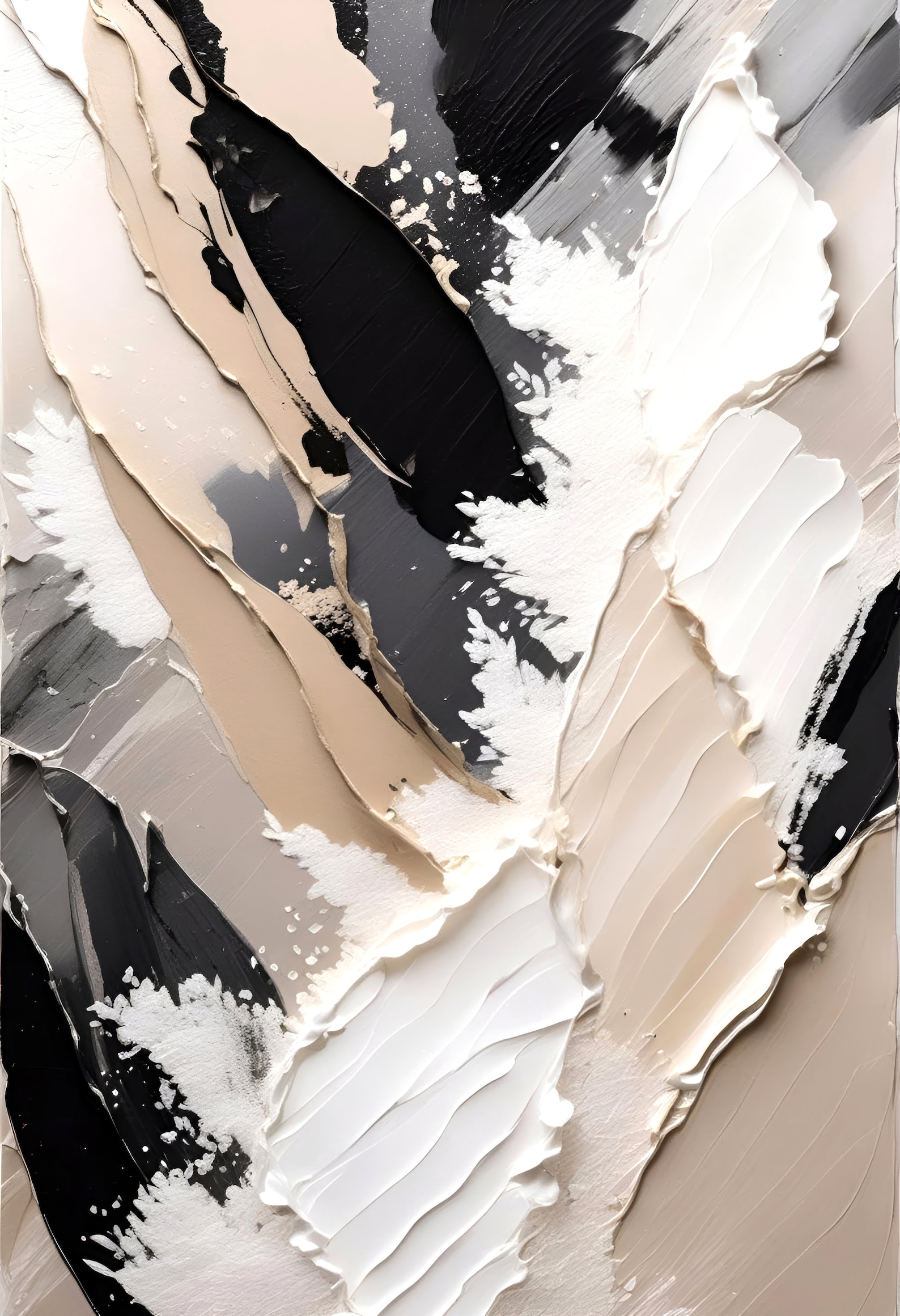 Neutral Abstract Art Prints, Modern Art, Abstract Art, Brush Strokes ...