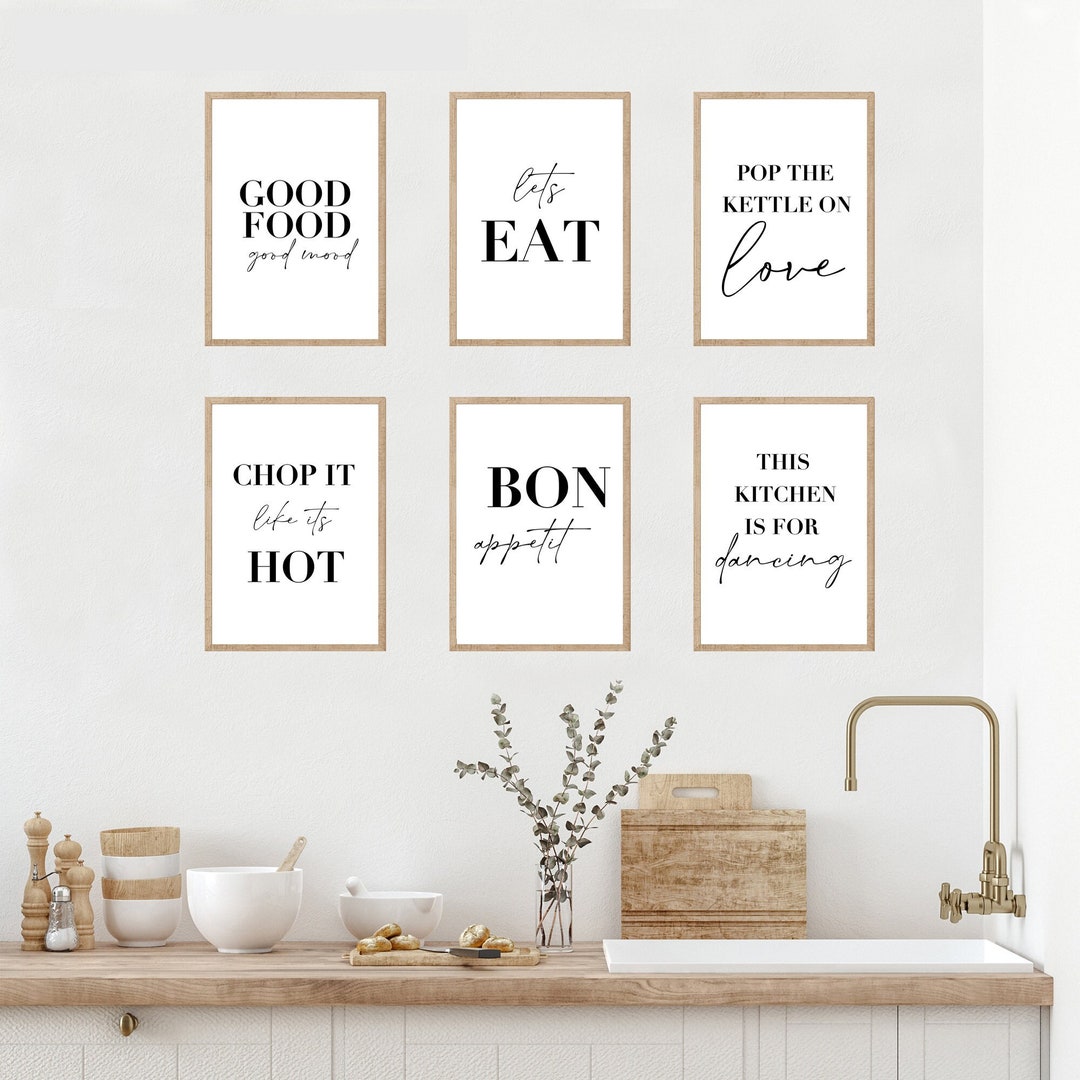 Kitchen Dining Prints Posters Set of 6,home Décor Gift Typography ...