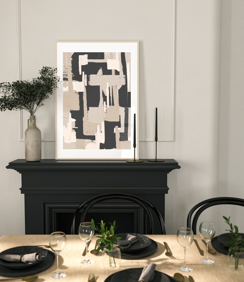 Neutral Abstract Art Prints Modern Art Abstract Art Brush - Etsy