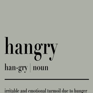 Hangry Noun Ampersand Poster, Quote Print, Retro Typography Poster ...