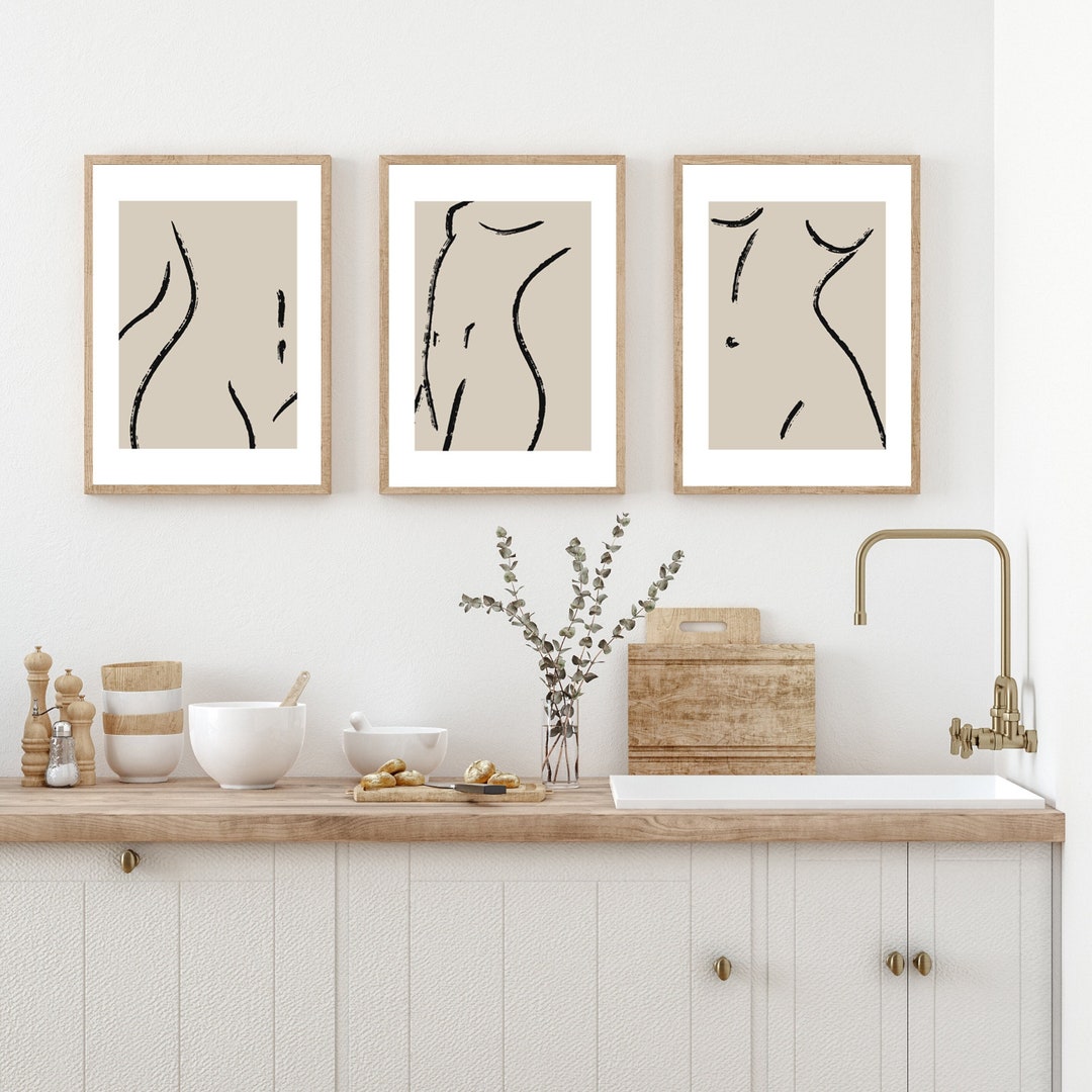 Abstract Print - Body Drawing Outline Wall Print Wall Art Body Outline ...