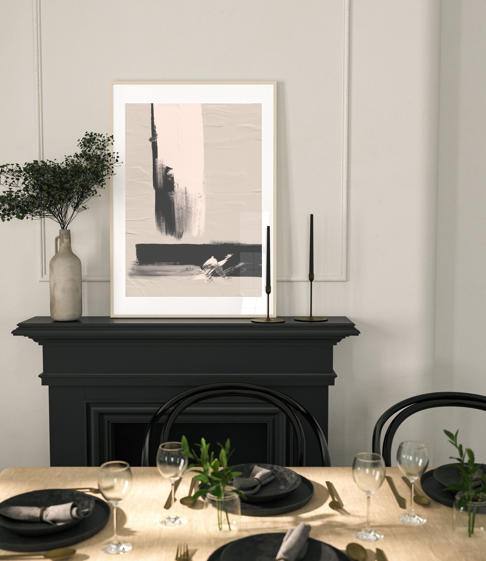 Neutral Abstract Art Prints Modern Art Abstract Art Brush - Etsy