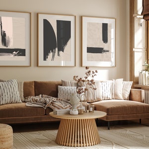 Neutral Abstract Art Prints Modern Art Abstract Art Brush - Etsy