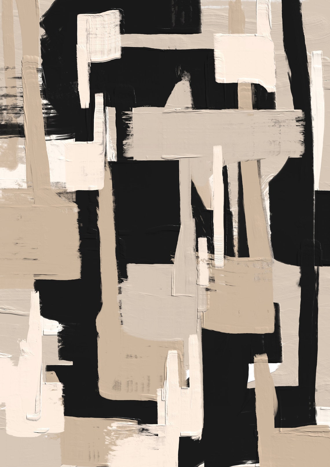 Neutral Abstract Art Prints, Modern Art, Abstract Art, Brush Strokes ...