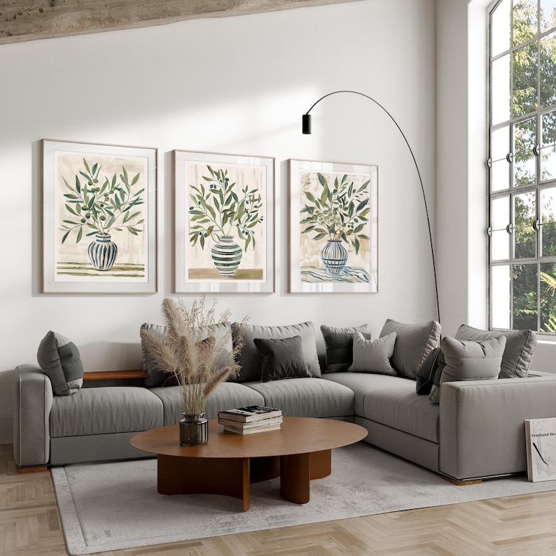 Olive Tree Botanical Set of 3 Prints. Eucalyptus Wall Art, Botanical ...