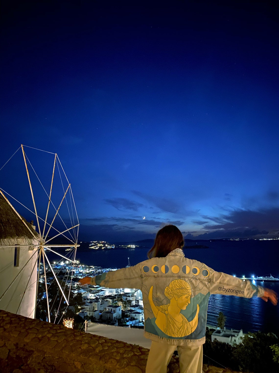 100% Hand-painted Denim Jacket selené in Yellow - Etsy