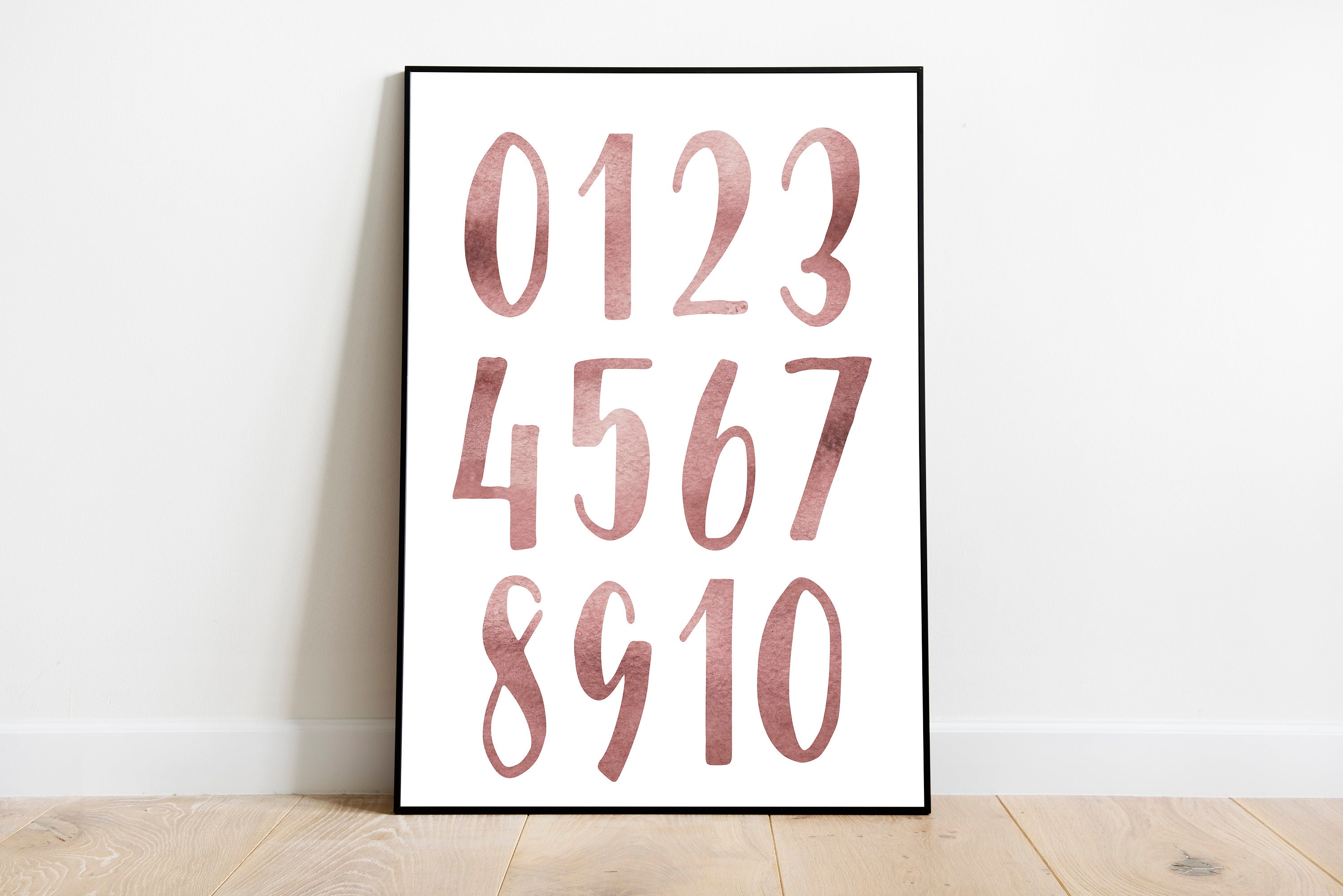 Pink Numbers Poster Pink 123 Print Educational Art Kids | Etsy