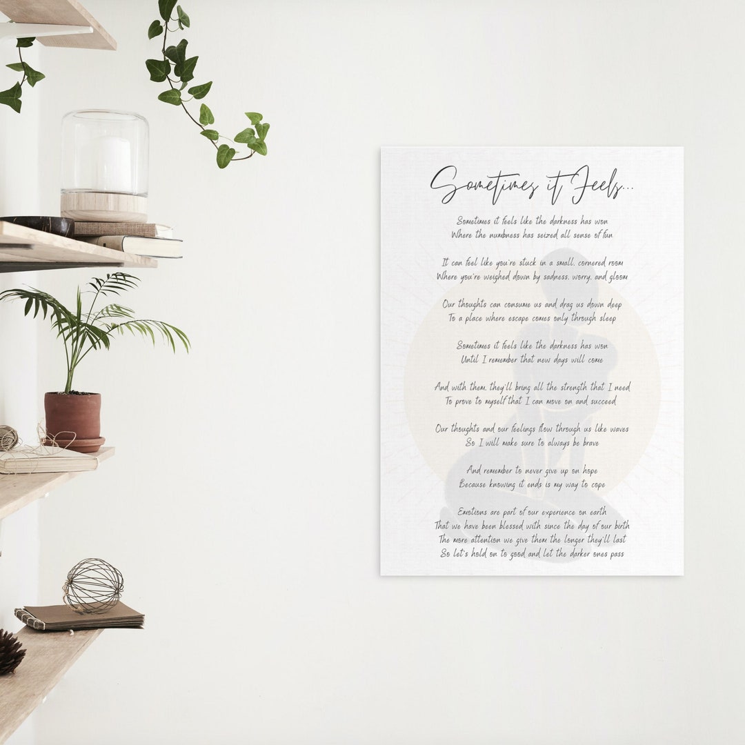Poem Print: Sometimes I Feel, Teen/adult Art (3 Fonts) (printable) - Etsy