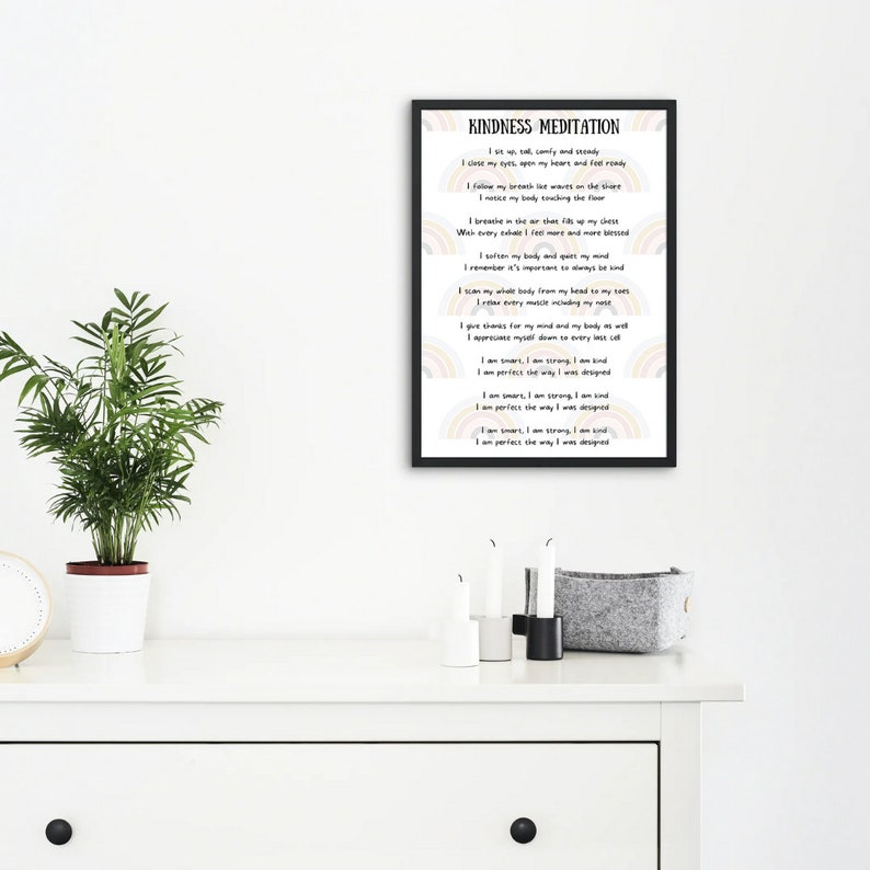 Meditation/affirmation Poem Poster for Kids kindness - Etsy