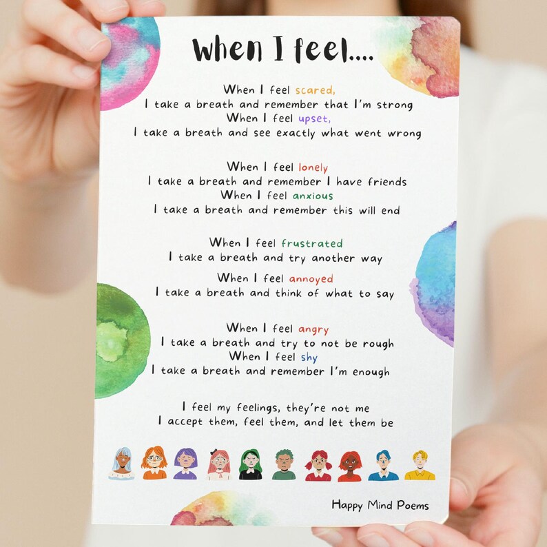 Feelings Poem for the Classroom/bedroom ages 6-13 rhyming Poem - Etsy ...