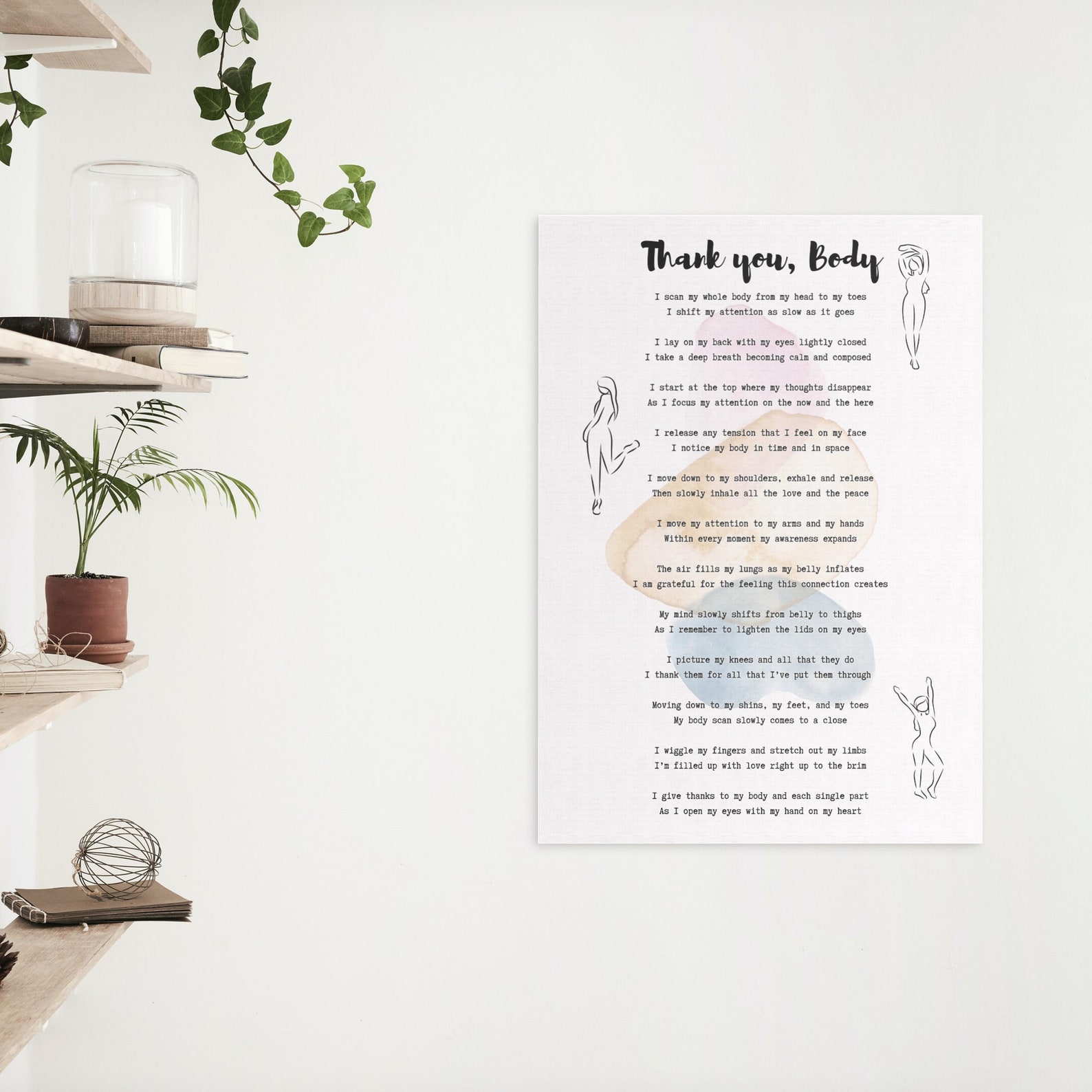 Body Scan Meditation Poem (thank You, Body) [2 Designs per Purchase] - Etsy