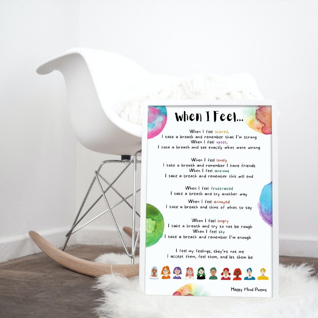 Feelings Poem for the Classroom/bedroom (ages 6-13) (rhyming Poem) - Etsy